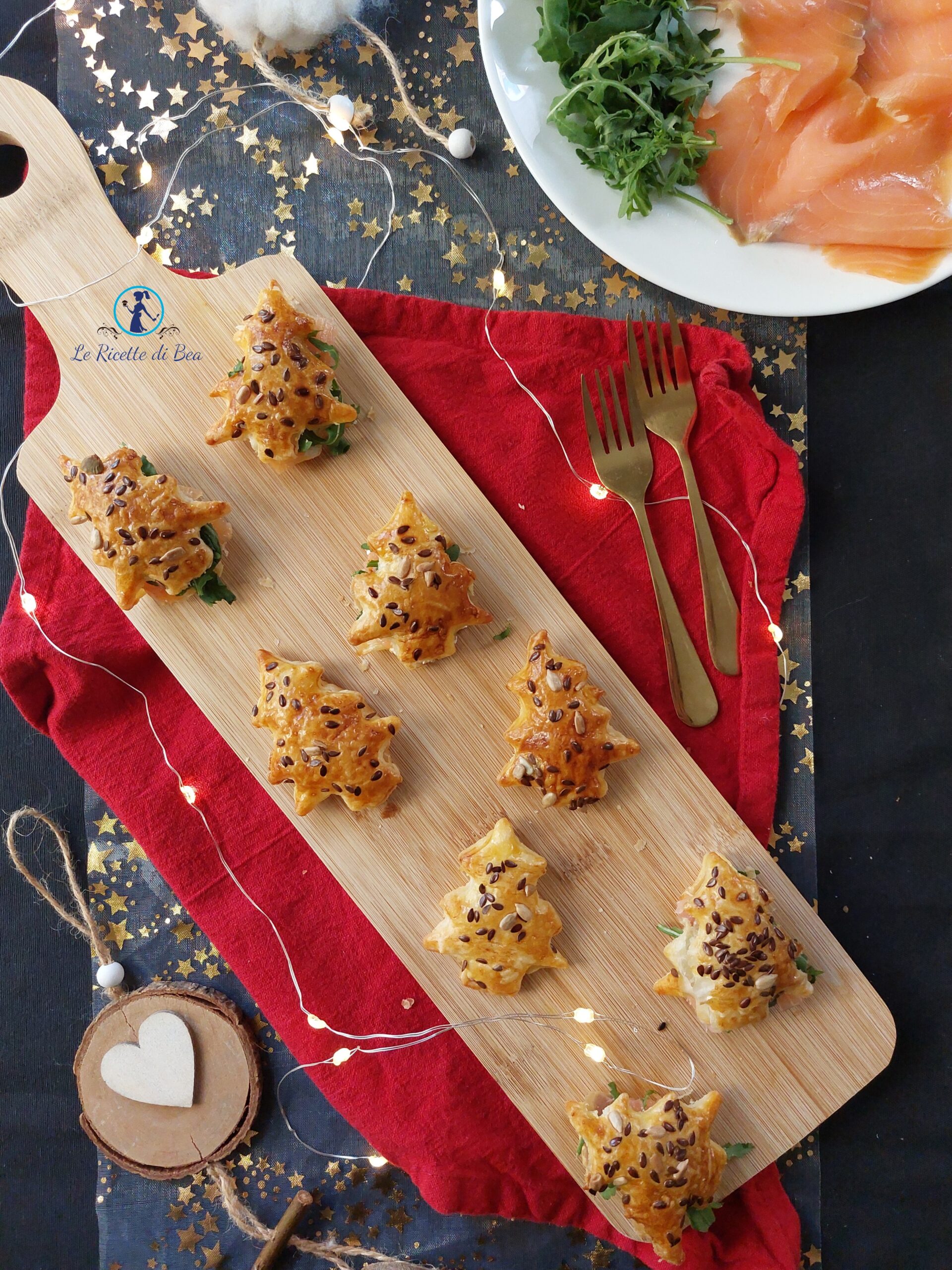Savory Puff Pastry Christmas Trees Stuffed with Salmon, Ricotta, and ...