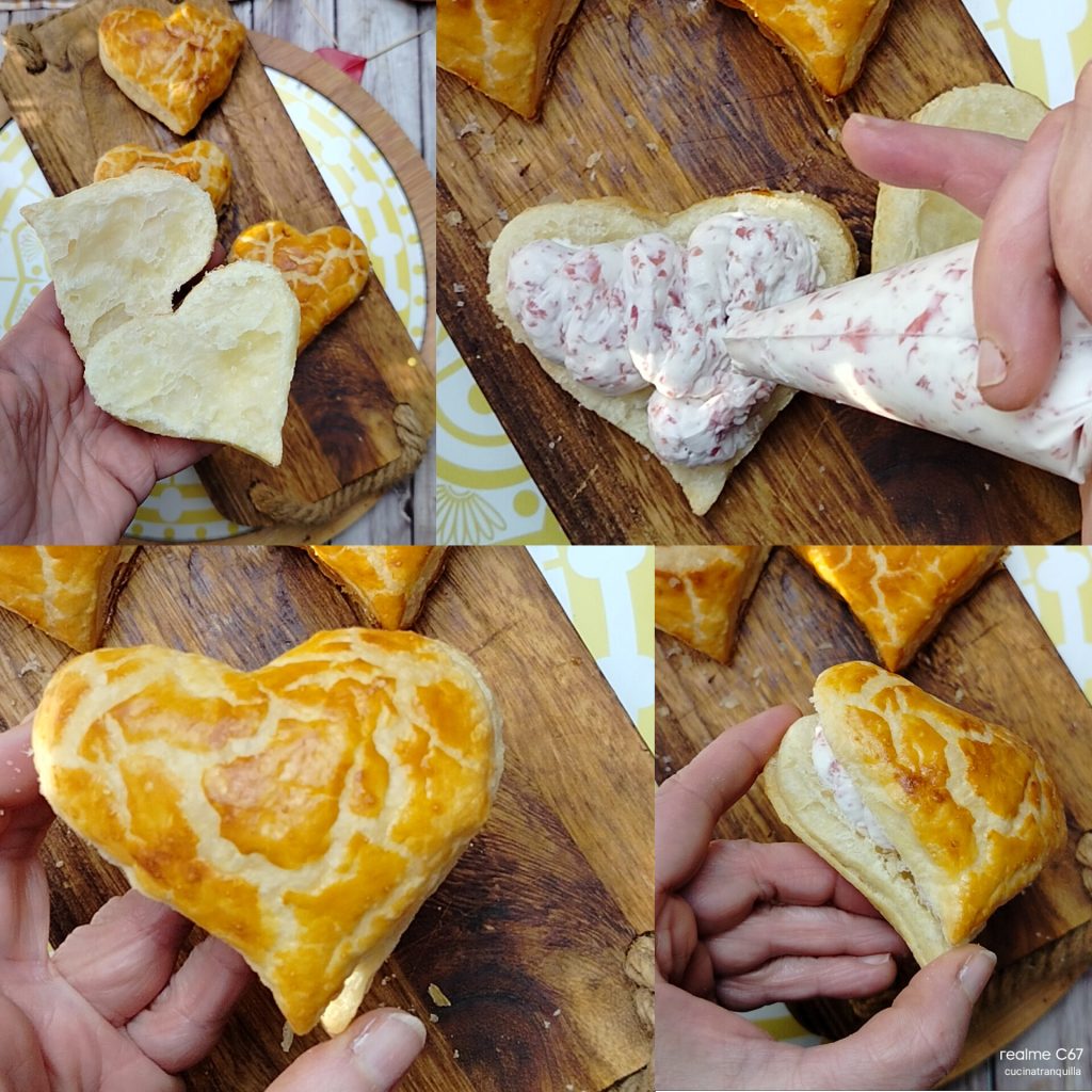Savory Filled Puff Pastry Hearts - Delicious Recipes