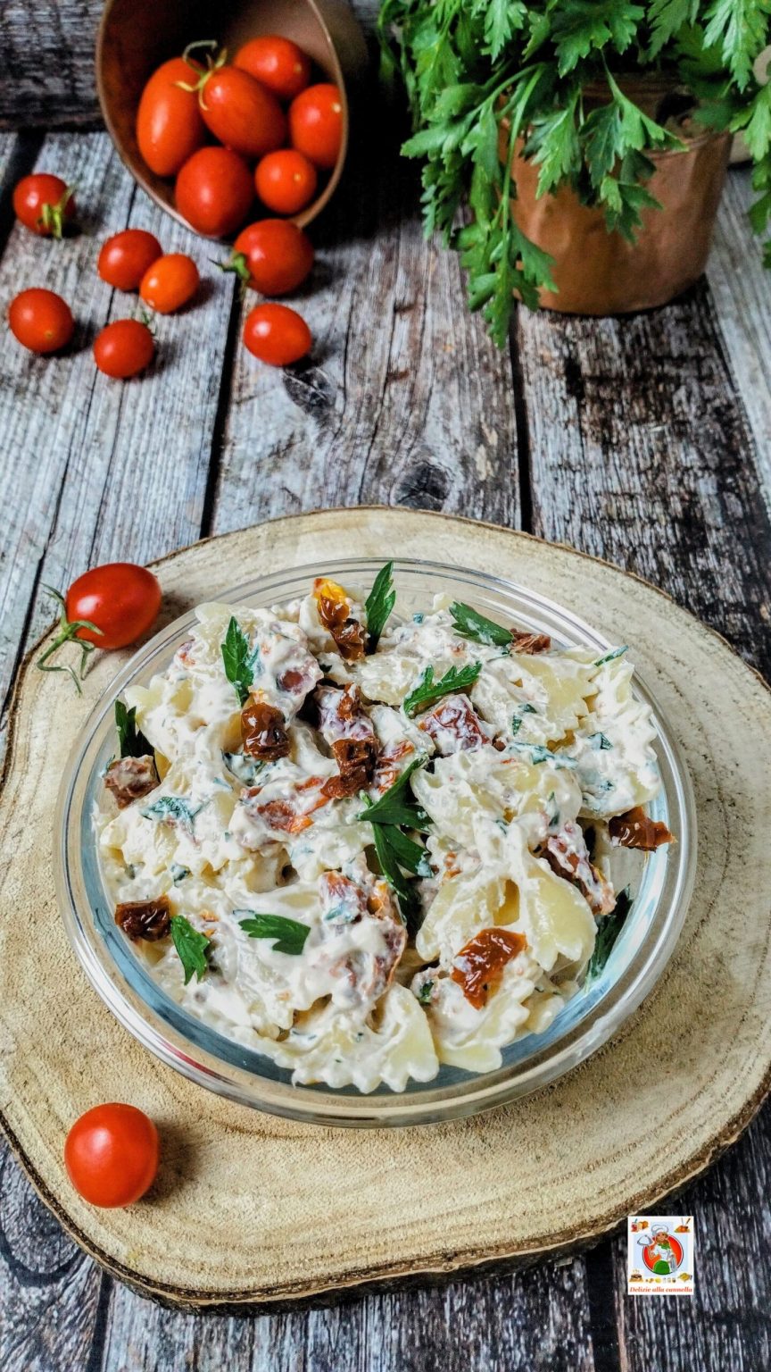Koude pasta met ricotta en zongedroogde tomaten - Heerlijke recepten
